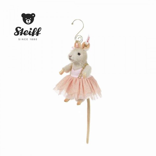 Steiff Mouse Ballerina ornament Finest wool plush, 3 ways jointed ...