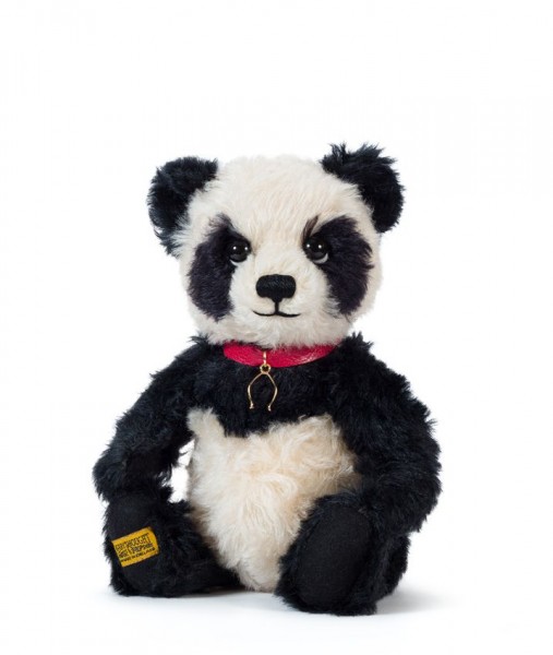 Merrythought Percy Panda Fully jointed in finest black and white mohair ...